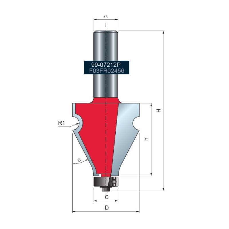 99-07212P FREUD Freza 35 mm profilata pentru mana curenta.