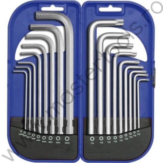 56480 VOREL Set 18 chei imbus cu bila hexagonale si torx