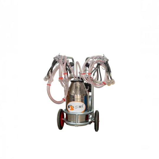 EMT Aparat muls capre, oi, bidon inox 25L, 4posturi, pompa vacuum ulei