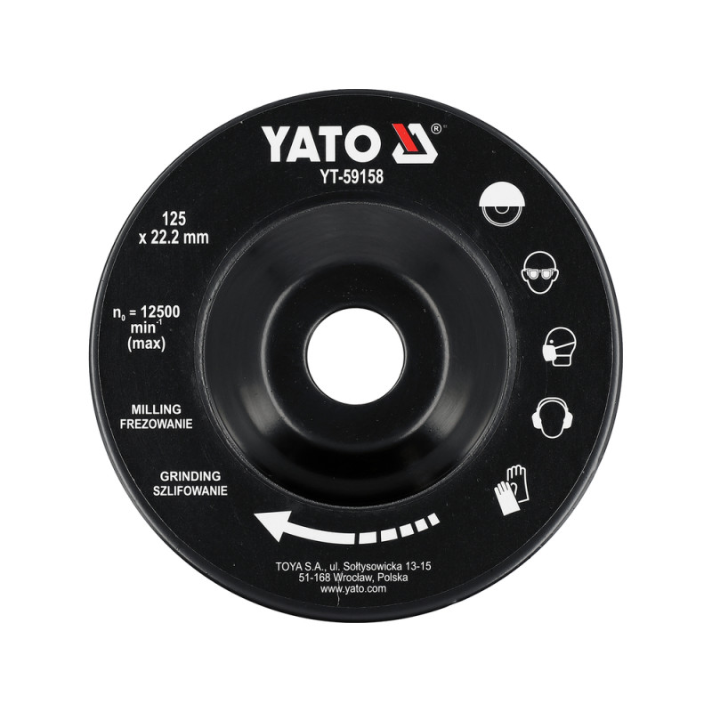 YT-59158 YATO Disc raspel plat pentru lemn, diametru 125 mm