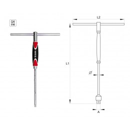 Maner tip T prindere 3/8 Yato lungime 310 mm YT-1566