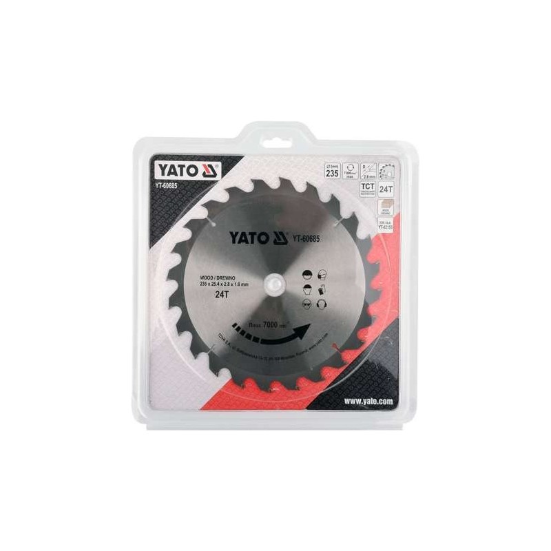 YT-60685 YATO Disc circular pentru lemn 235X24TX25.4mm